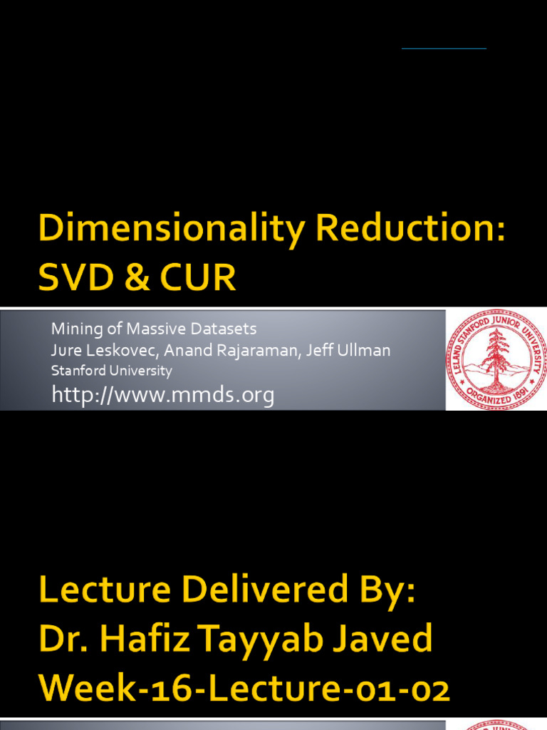 Week 16 Lecture 01 02 SVD and CUR (Example) | PDF | Mathematical ...