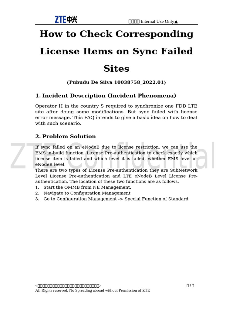 How To Check Corresponding License On Sync Failure | PDF | Computing | Computer Science