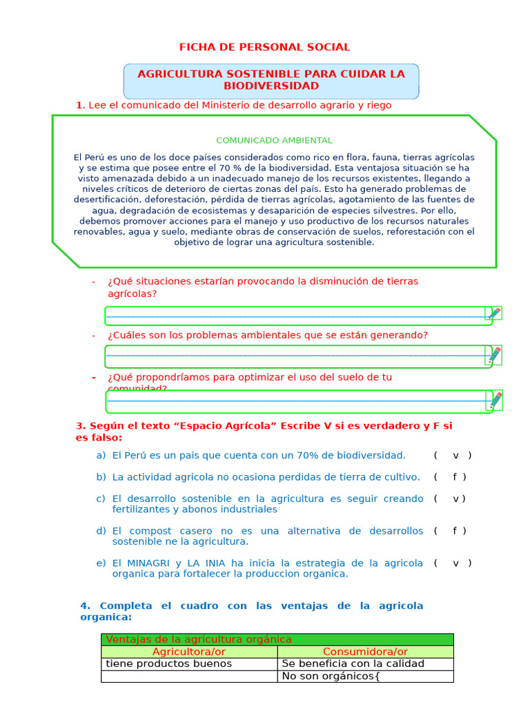 Ficha Ps.18 Junio | PDF | Agricultura | Agricultura ecológica