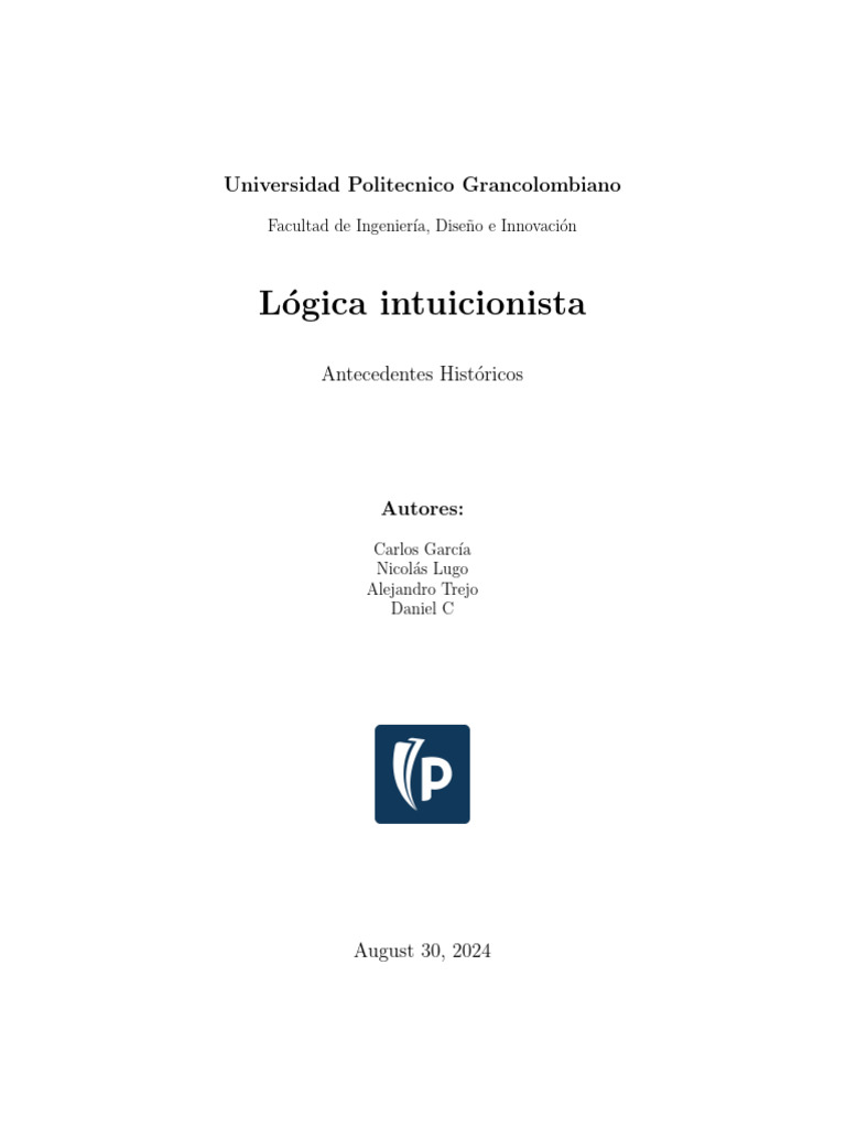 Lógica Intuicionista: Fundamentos y Pruebas | PDF | Lógica | Proposición