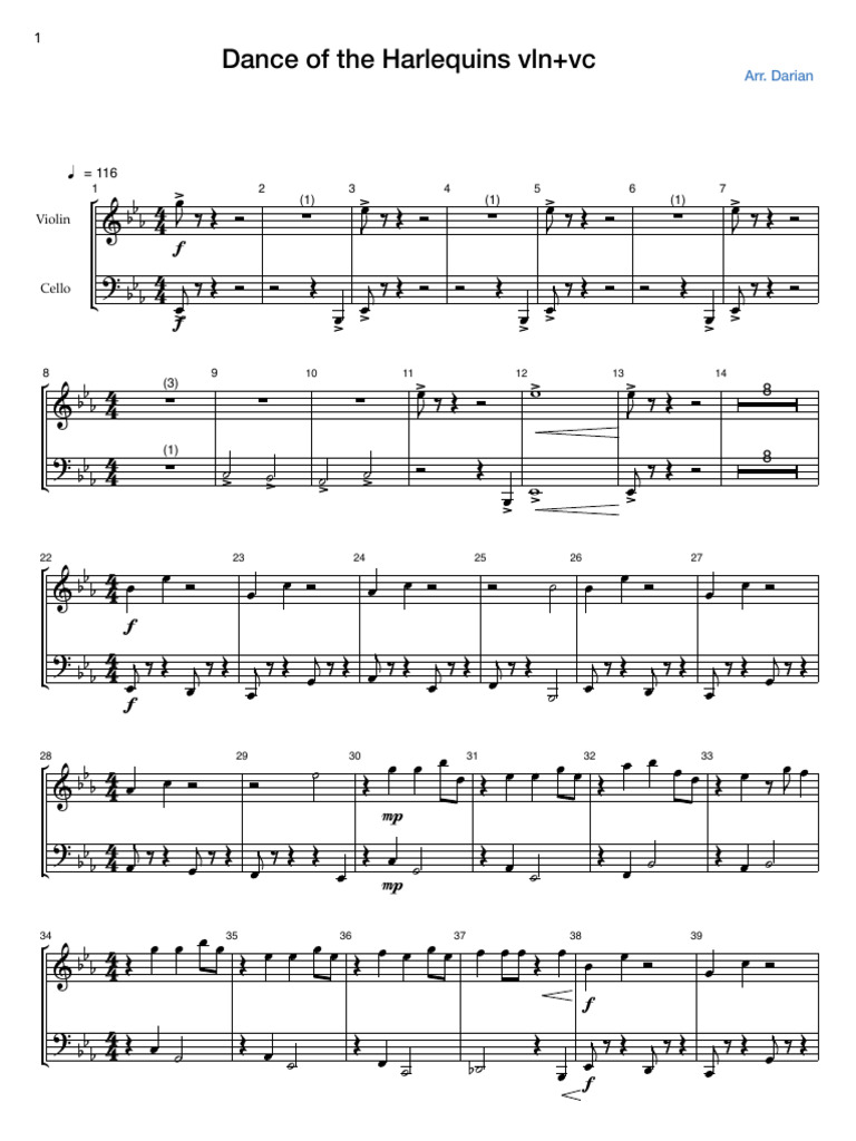 Dance of The Harlequins VLN+VC | PDF