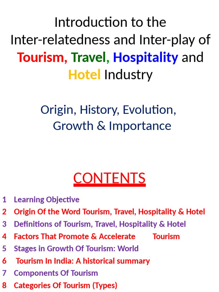 Intro To Tourism and Hospitality | PDF | Tourism