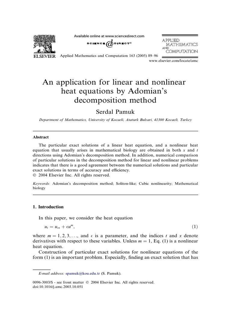 Linear and Nonlinear Heat Equation | PDF | Partial Differential ...