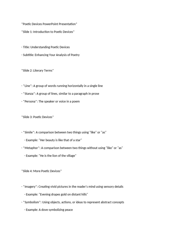 Poetic Devices | PDF