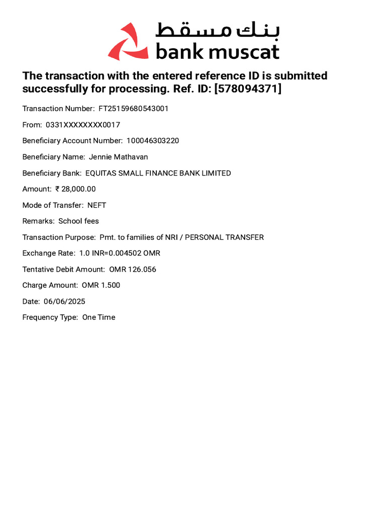 BankMuscatReceipt 6 | PDF