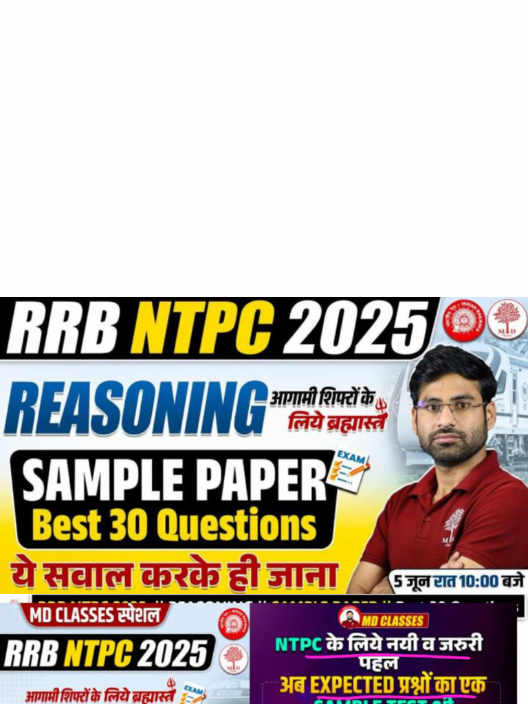 10PM RRB NTPC Reasoning Sample Paper - 5-06-25 1 | PDF