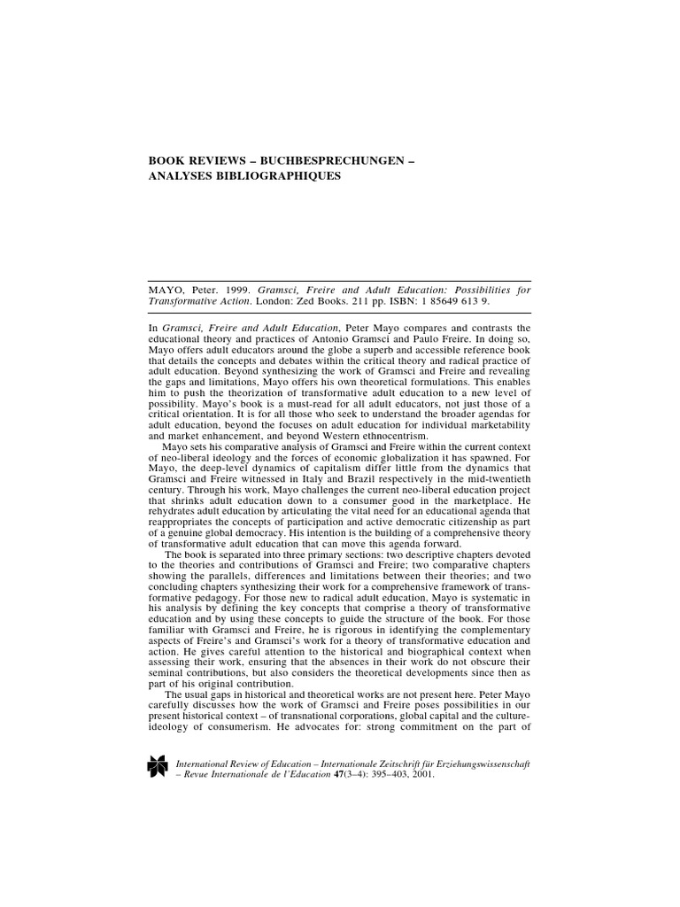 Gramsci, Freire, and Transformative Education | PDF | Karl Popper | Truth