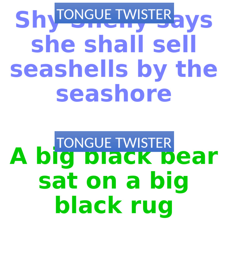 Tongue Twisters | PDF