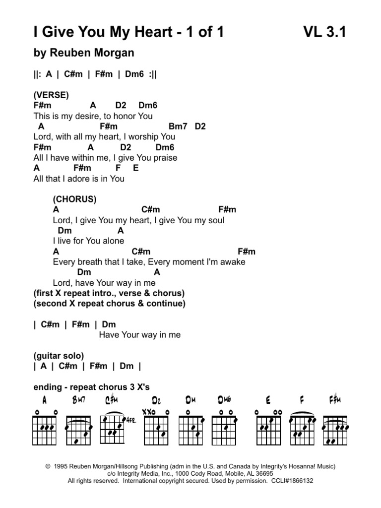 I Give You My Heart Lyrics | PDF