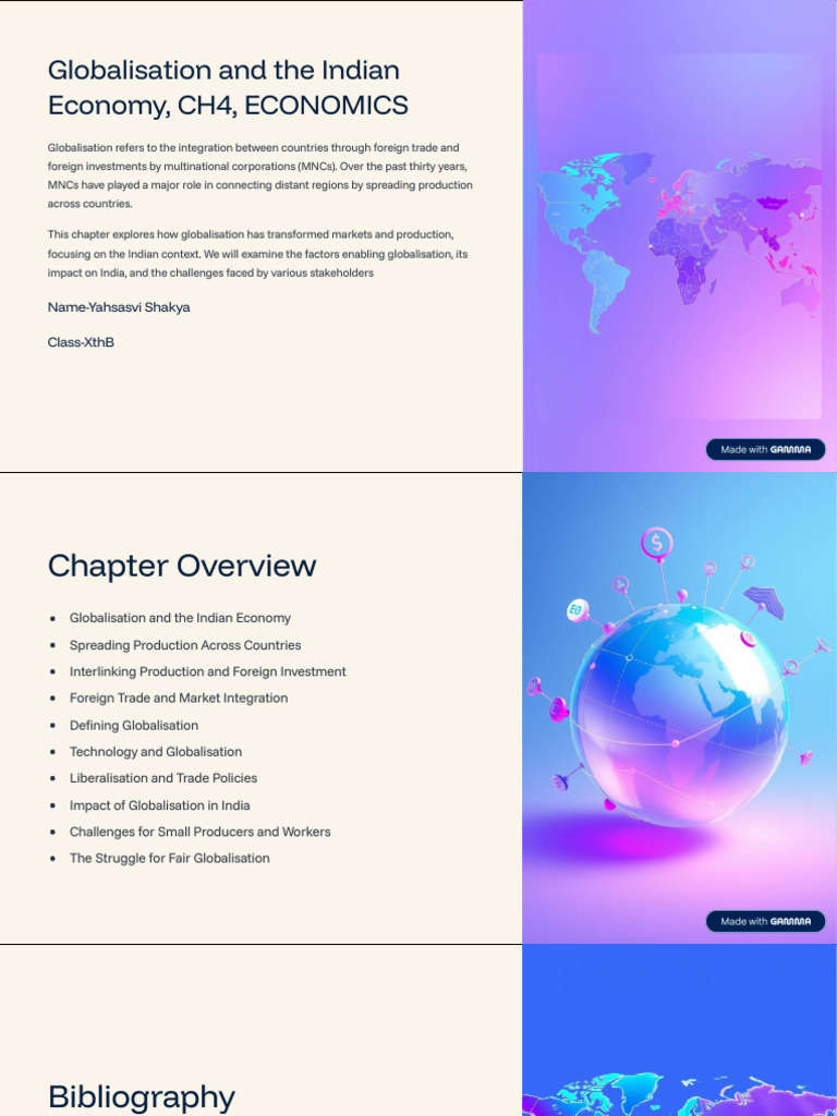 Globalisation and The Indian Economy CH4 ECONOMICS | PDF | Globalization | Multinational Corporation