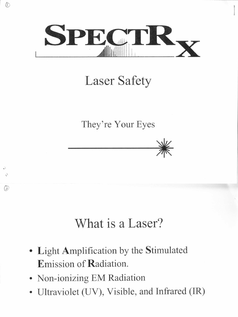 SpectraX Laser Safety Training | PDF | Infrared | Laser