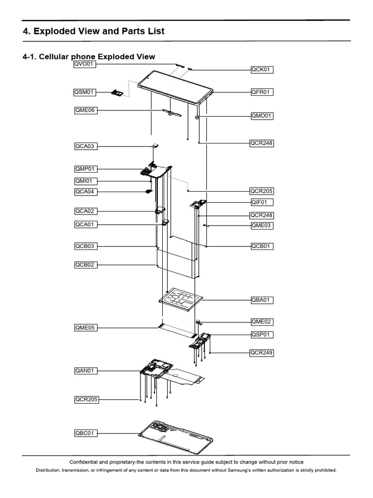 Cellular Phone Parts Exploded View Guide | PDF