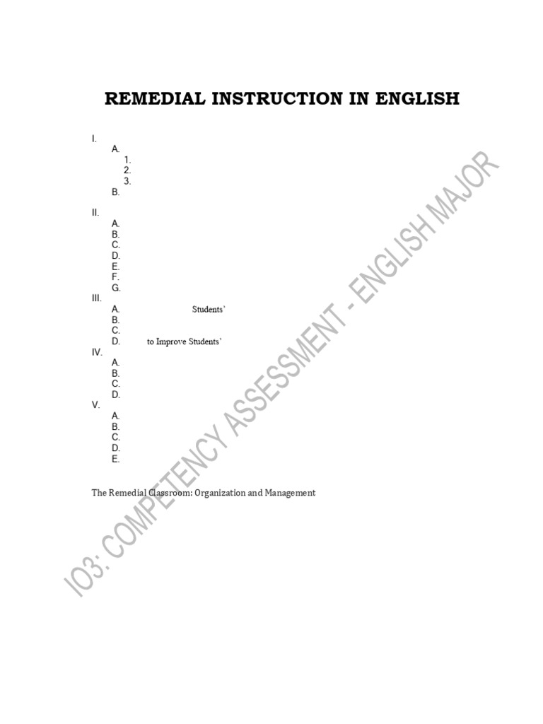 Remedial Instruction in English | PDF | Syllable | Phonics