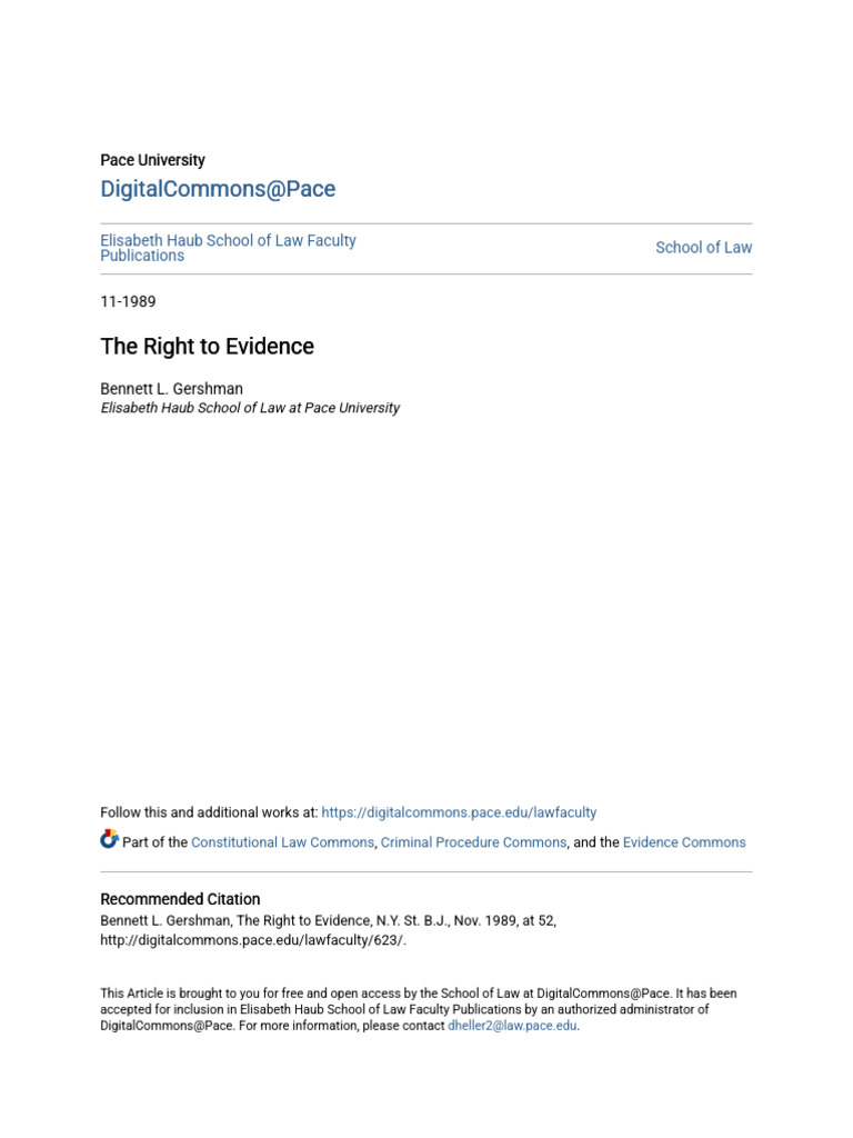 Understanding the Right to Evidence | PDF | Witness | Discovery (Law)