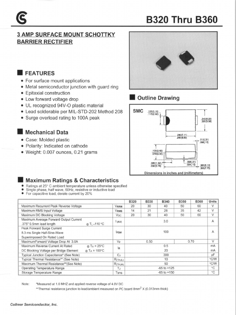 Datasheet B320 | PDF