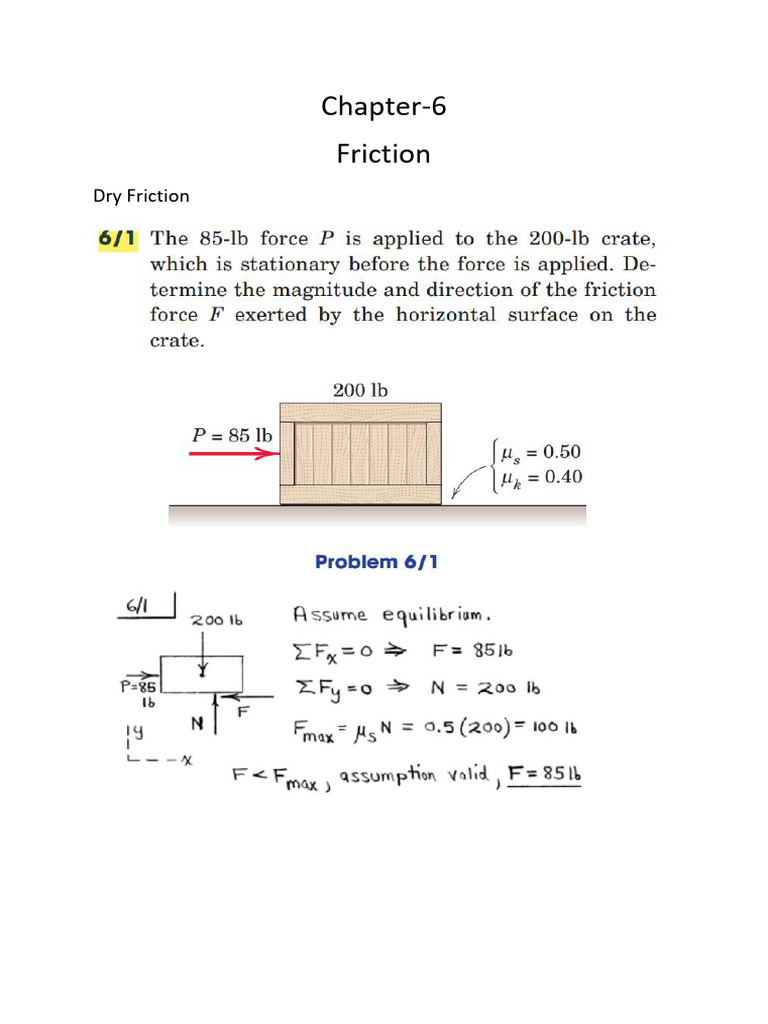 Chapter-6 Friction Solution | PDF