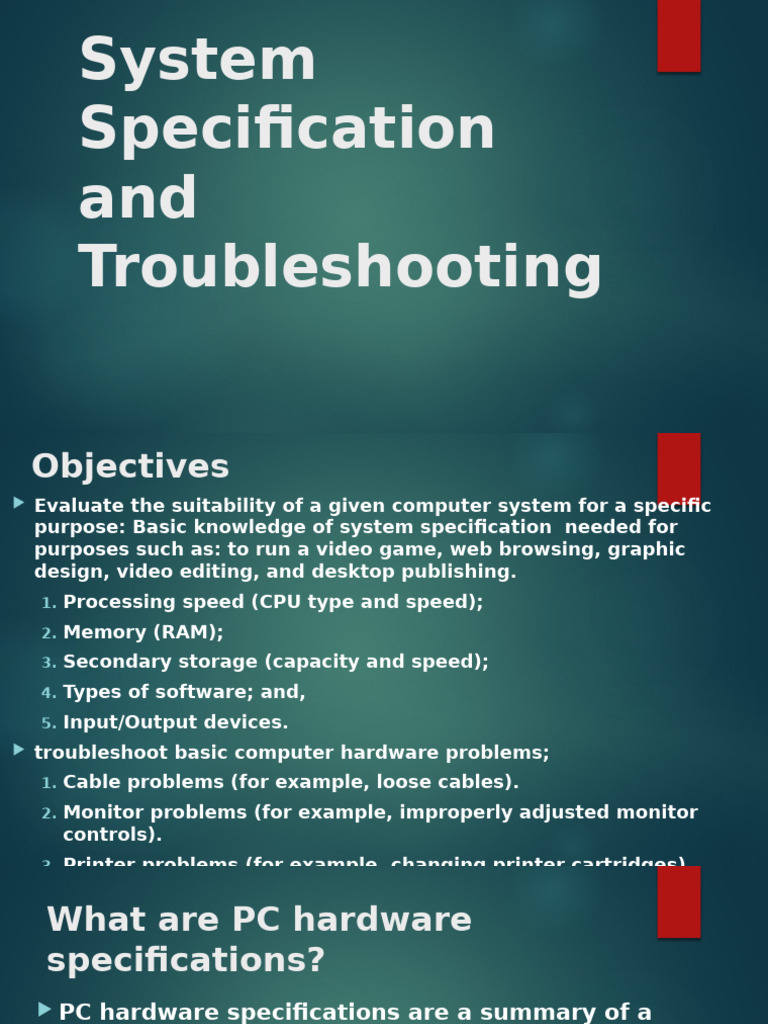 Computer System Specs & Troubleshooting Guide | PDF | Personal ...