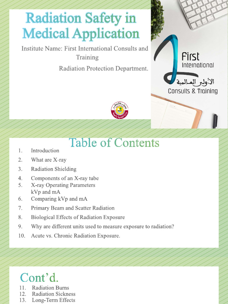 Radiation Safety in Medical Application 1st Day | PDF | X Ray | Radiation
