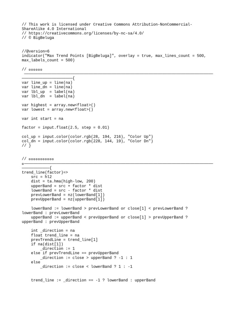 Max Trend Points Indicator Script | PDF | Computer Programming
