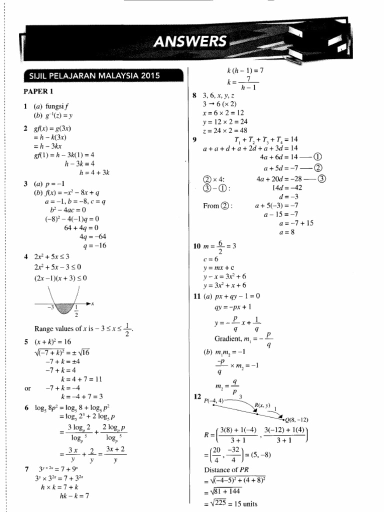 Spm Skema 15 19 Add Maths K12 Pdf