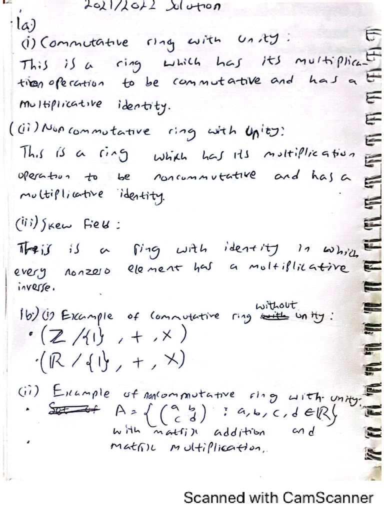 Abstract Algebra Solution | PDF