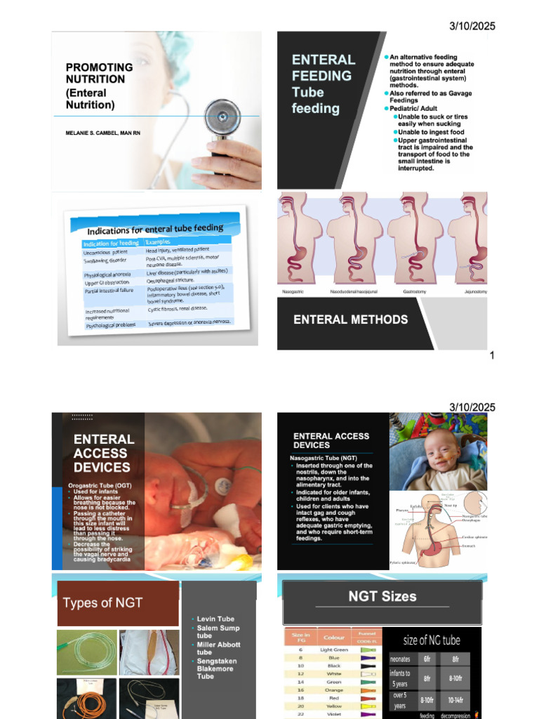Enteral Feeding OGT NGT Insertion Feeding and Removal | PDF