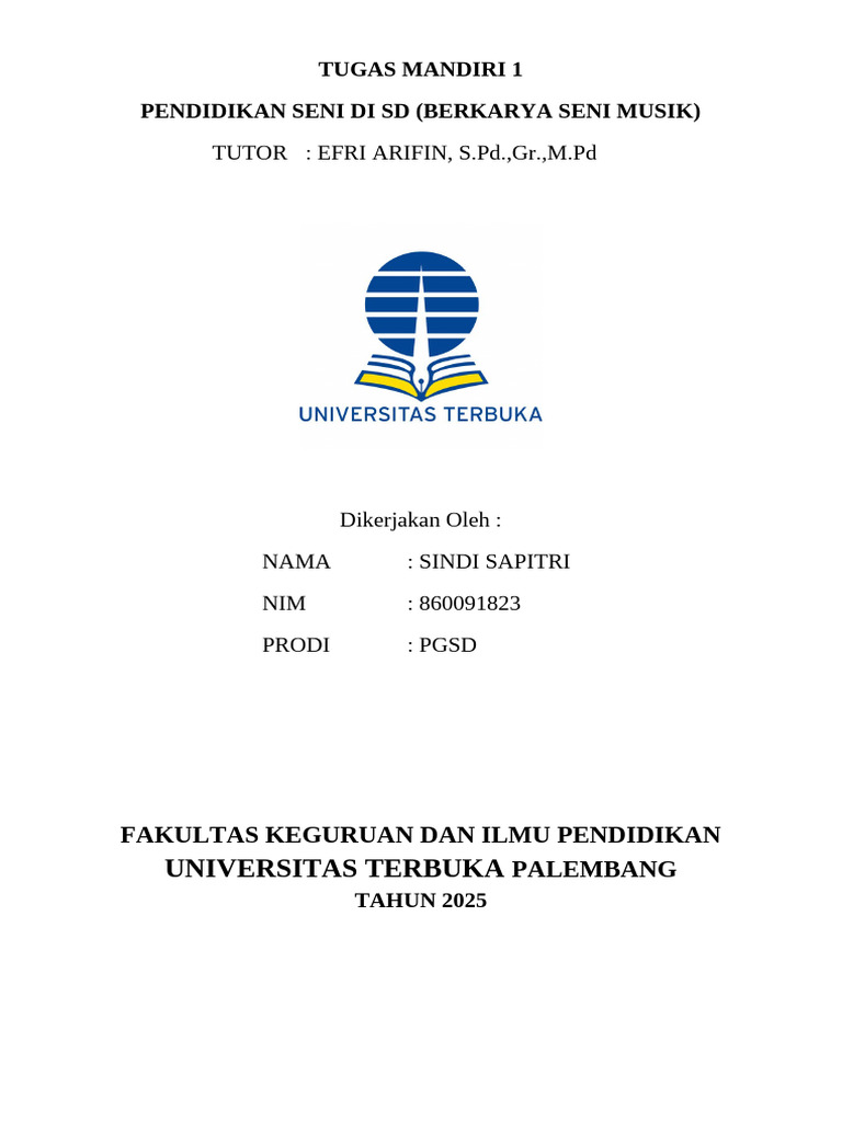 Contoh Laporan TM 2 Pendidikan Seni (Seni Musik) | PDF