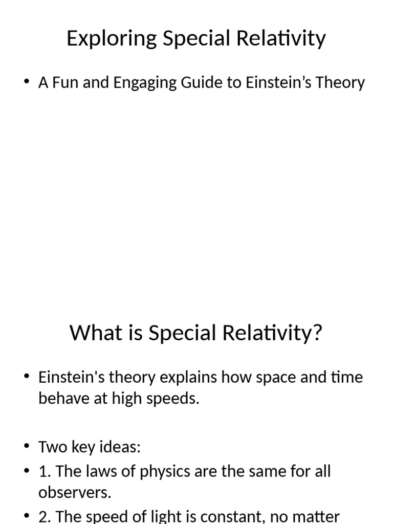 Special Relativity Presentation | PDF