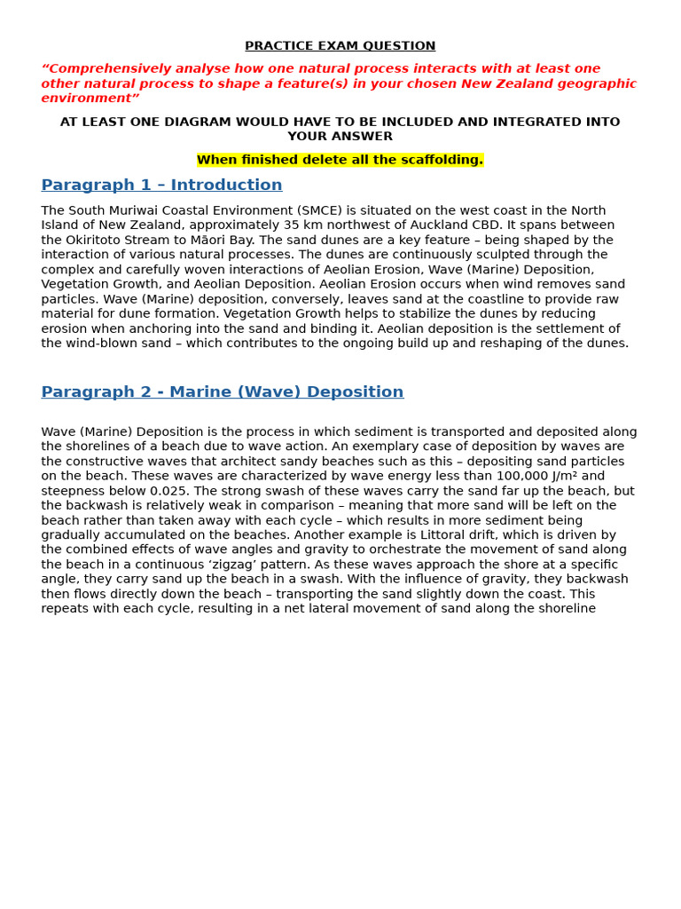 Formation of Sand Dunes Answer Template | PDF | Dune | Beach
