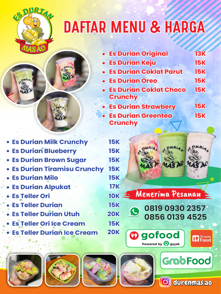 Menu Es Duren Naik Harga 2025 | PDF