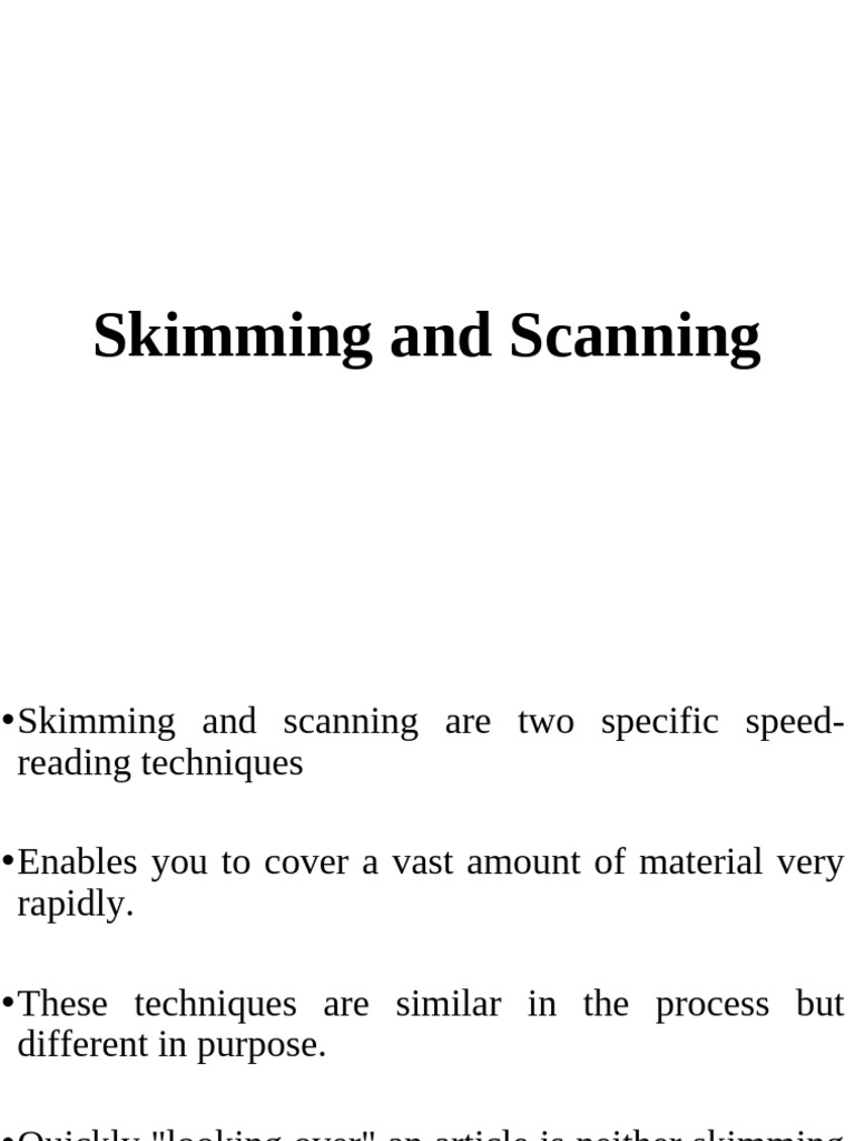 Skimming Scanning | PDF | Speed Reading | Information