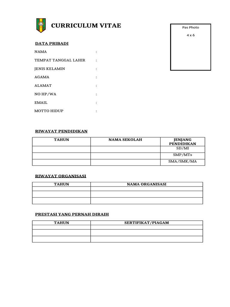 Template CV Kosong untuk Download | PDF