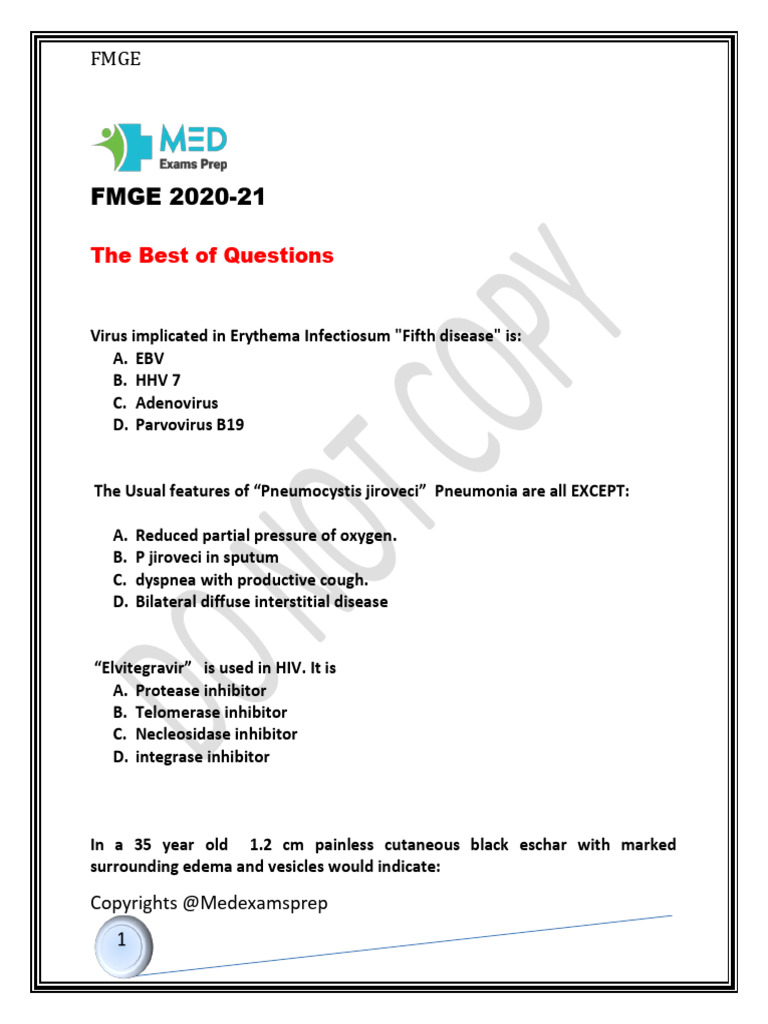 FMGE Important Questions | PDF