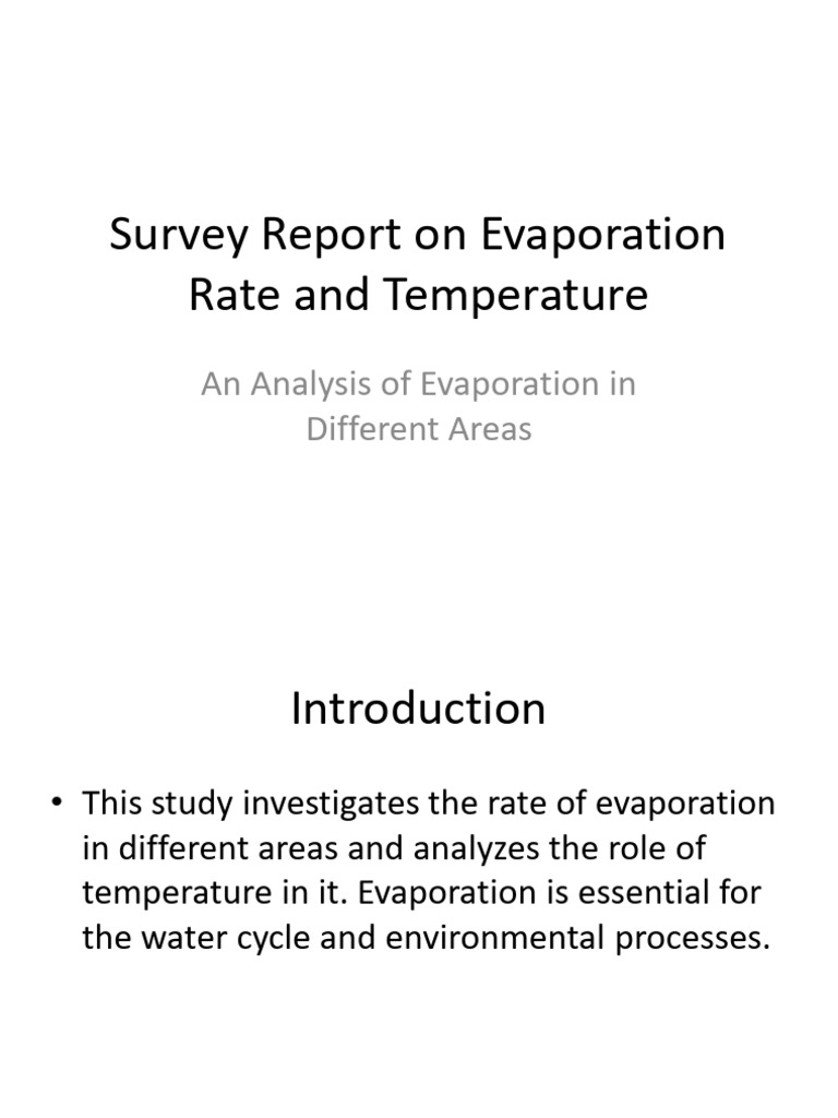 Evaporation Rate Study by Temperature | PDF