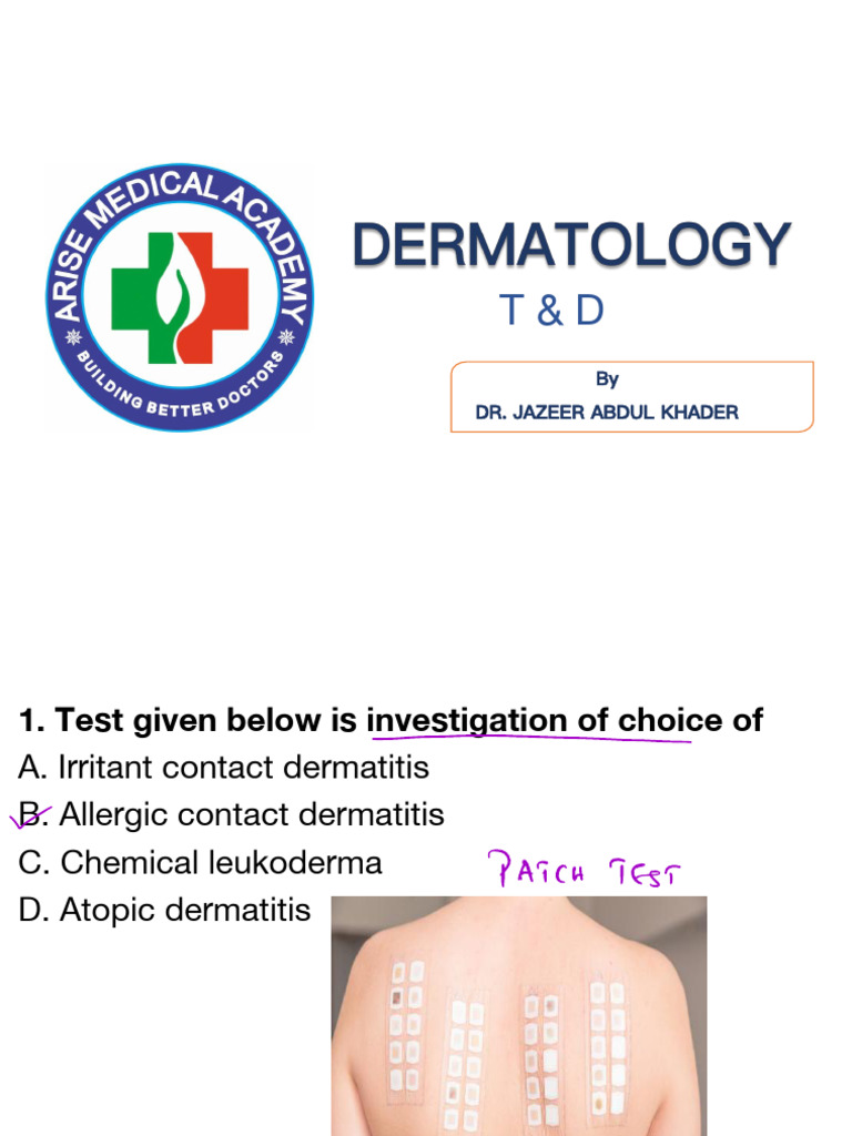 Blood Test Insights for Dermatitis | PDF | Dermatitis | Psoriasis