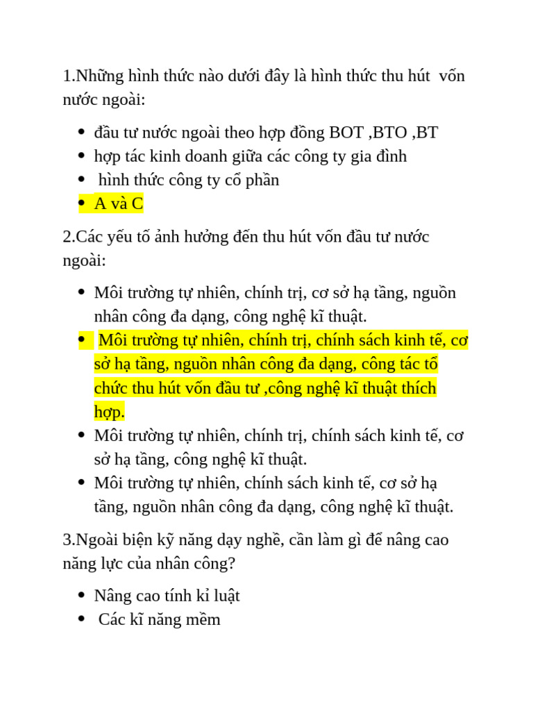 Cau Hoi Thuyet Trinh KTCT | PDF