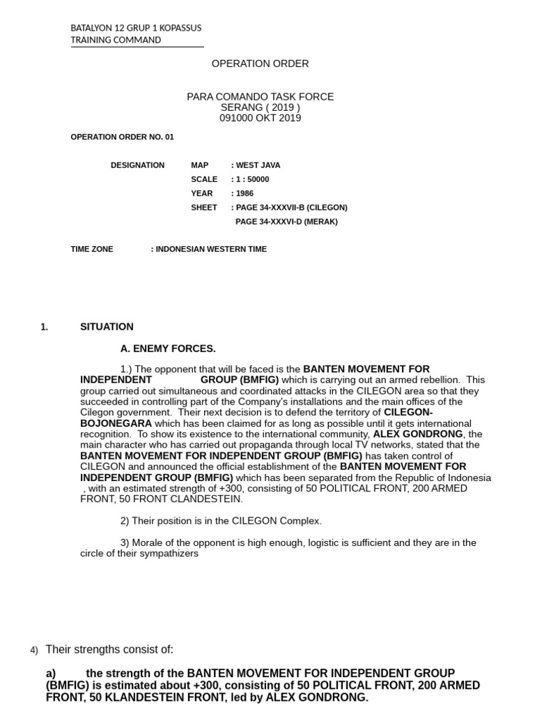 Operation Order | PDF | Military | National Security