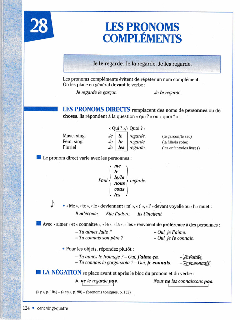 Pronoms Compléments Directs | PDF