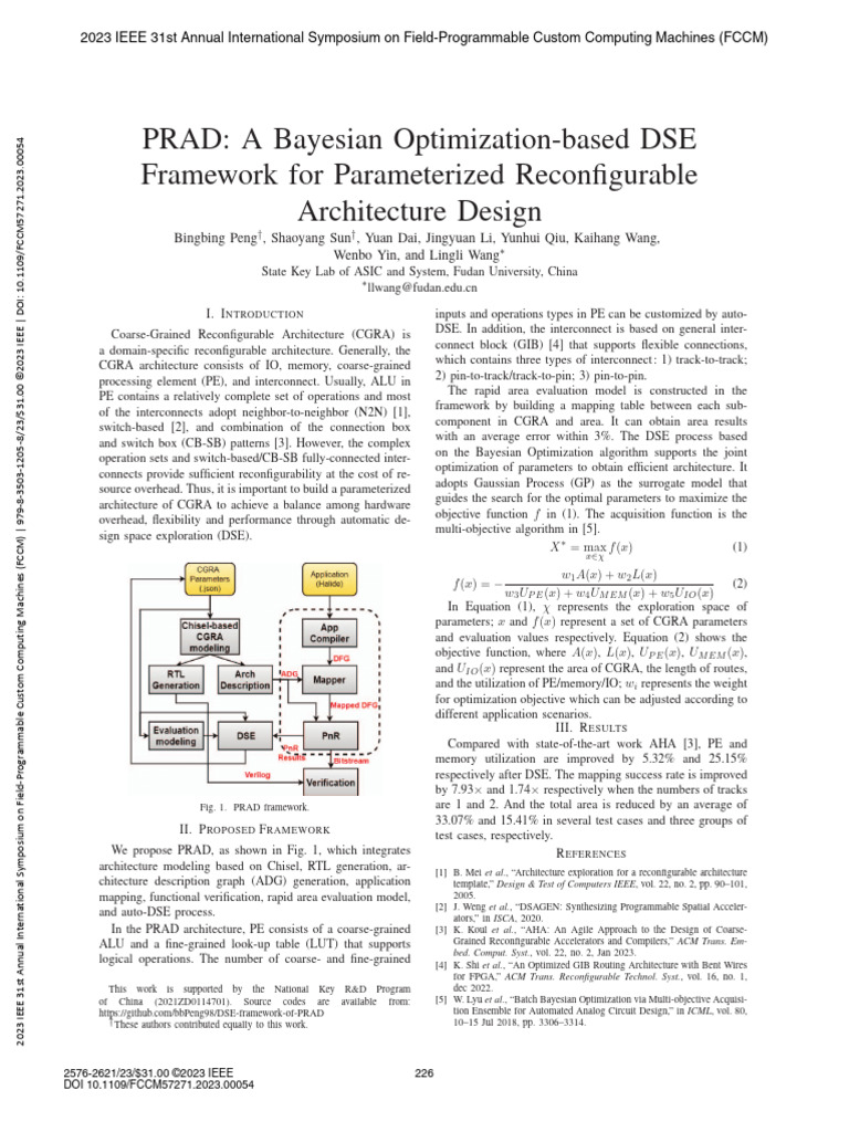 PRAD: Bayesian DSE for CGRA Design | PDF | Computing | Computer Engineering