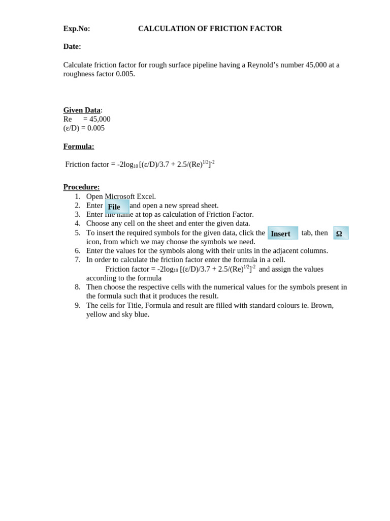 Calculate Friction Factor | PDF