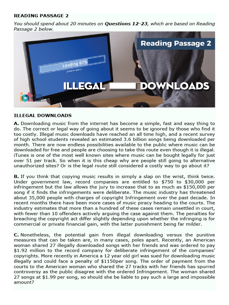 s4 Aep Ielts Reading Practice 15 | PDF | Copyright Infringement | Justice