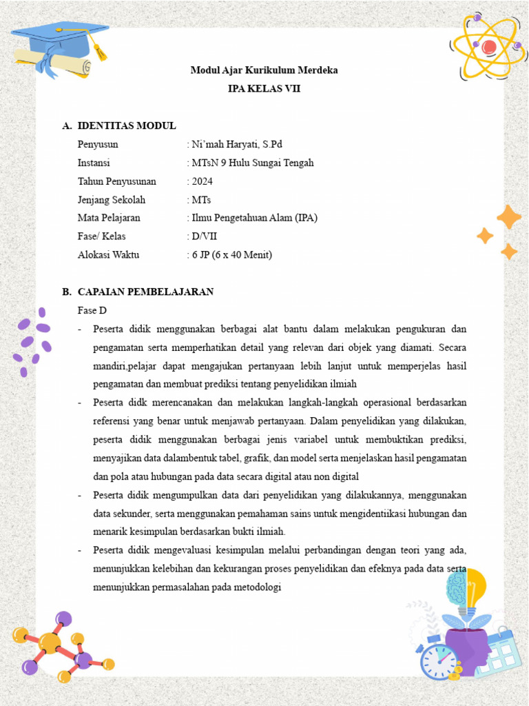 Modul Ajar IPA Kelas VII: Suhu dan Kalor | PDF