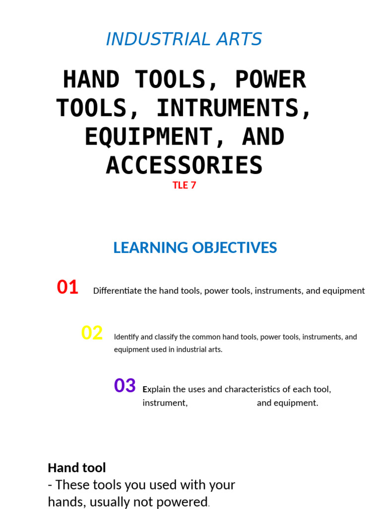 Grade 7 Tle Tools and Equipment | PDF | Metalworking | Soldering