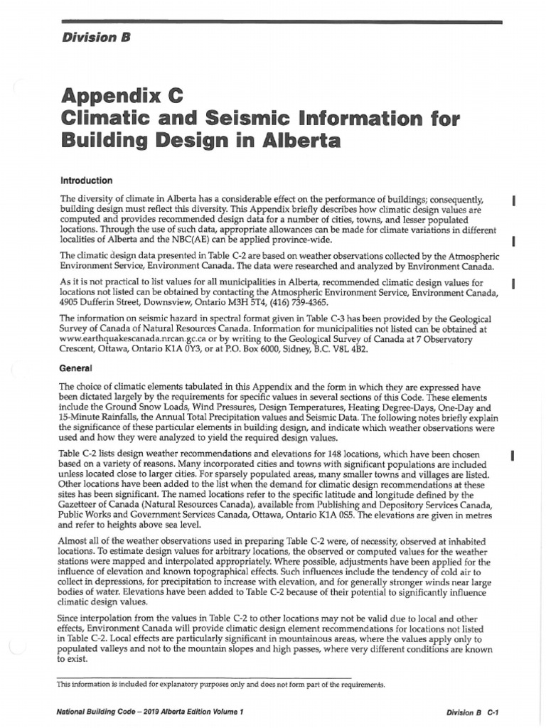 Appendix C 2019 Alberta Building Code | PDF