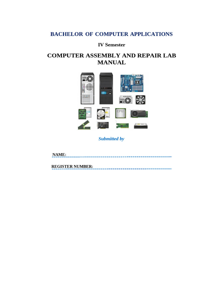 Computer Assembly and Repair Lab Manual | PDF | Bios | Antivirus Software