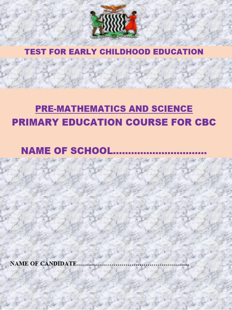 Test For Pre-Mathematics and Science For Early Childhood Education Test ...