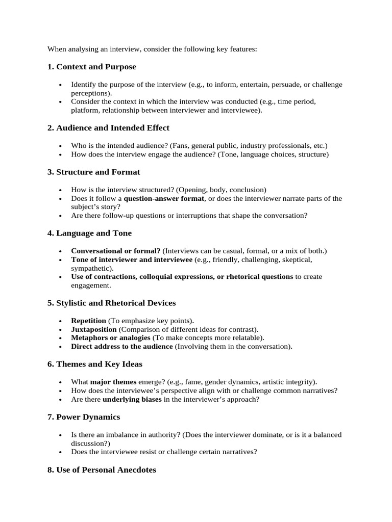Features of An Interview Analysis-2 | PDF | Interview | Narrative
