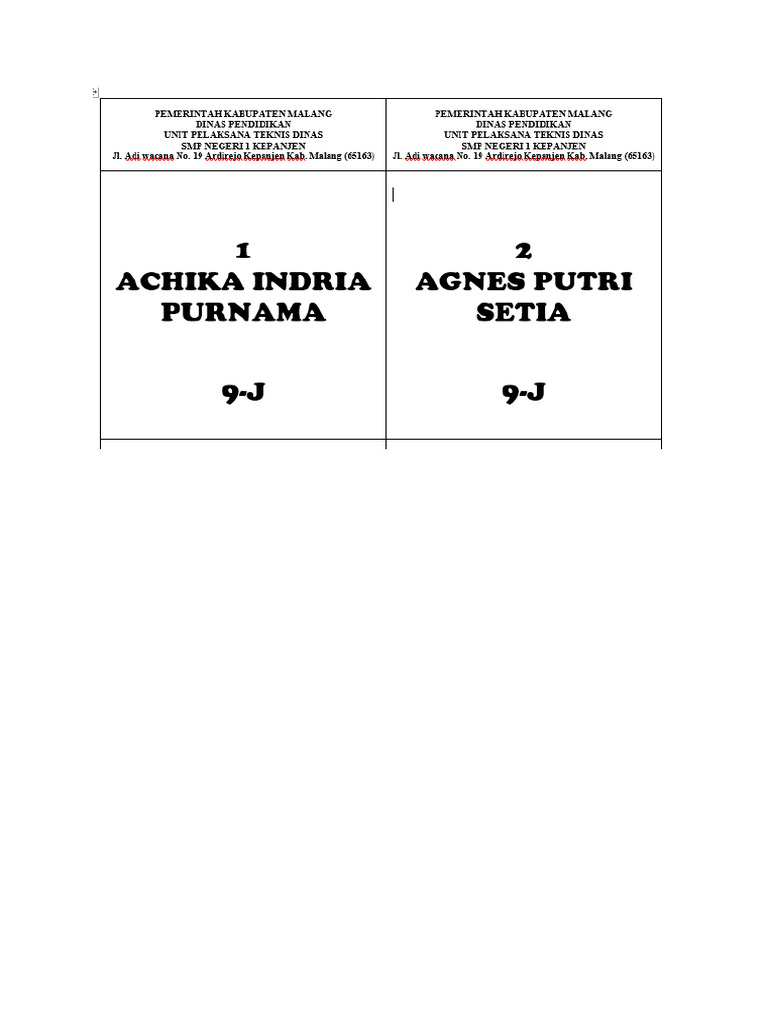 Contoh Id Card | PDF