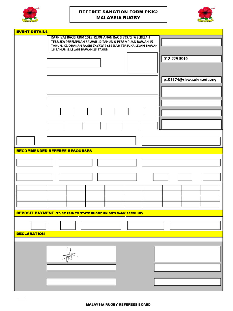 Appendix 05 2025 MR Form Pkk2 Appointed Referees | PDF