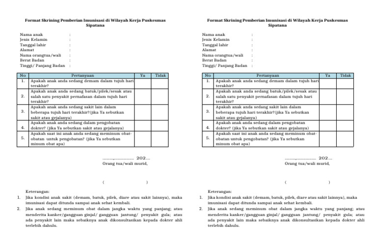 Format Skrining | PDF